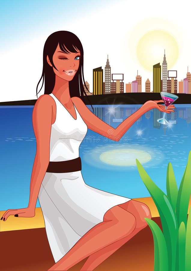 Sexy Lady Cocktail Glass Stock Illustrations – 163 Sexy Lady Cocktail ...