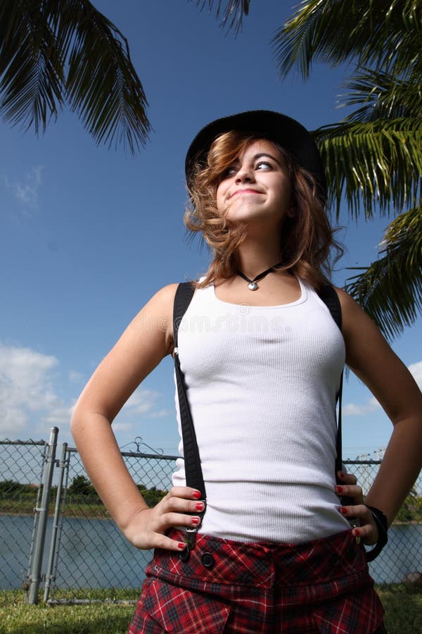 Woman posing outside stock image. Image of model, teenager - 7437349