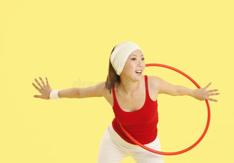 Woman Posing with Plastic Hoop Stock Photo - Image of adults ...