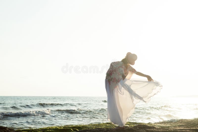 Woman posing at the sunset stock image. Image of spirituality - 54977523