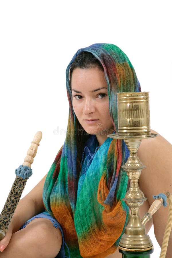 Woman Posing With Water Pipe Stock Photo - Image of beauty, exotic: 4755682