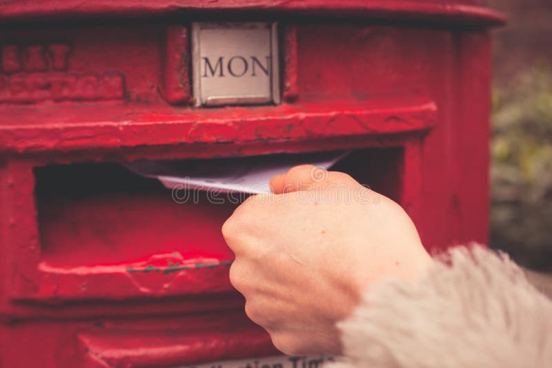 Post Letter in mailbox stock photo. Image of hand, letter - 9435488