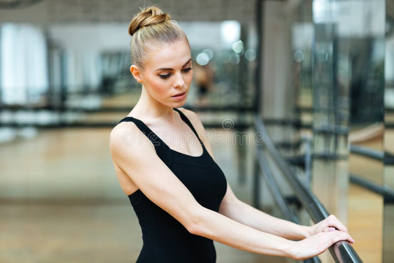 Woman Practicing in Ballet Class Stock Photo - Image of elegant, grace ...