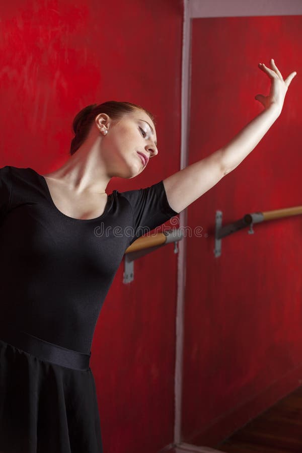 Woman Practicing Ballet Dance in Studio Stock Photo - Image of dancing ...