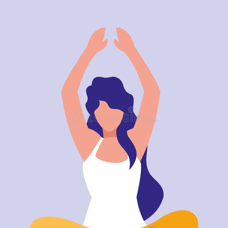 Woman Practicing Yoga Avatar Character Stock Vector - Illustration of ...
