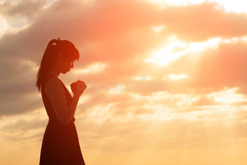 Woman pray pious stock image. Image of carefree, copy - 87484957