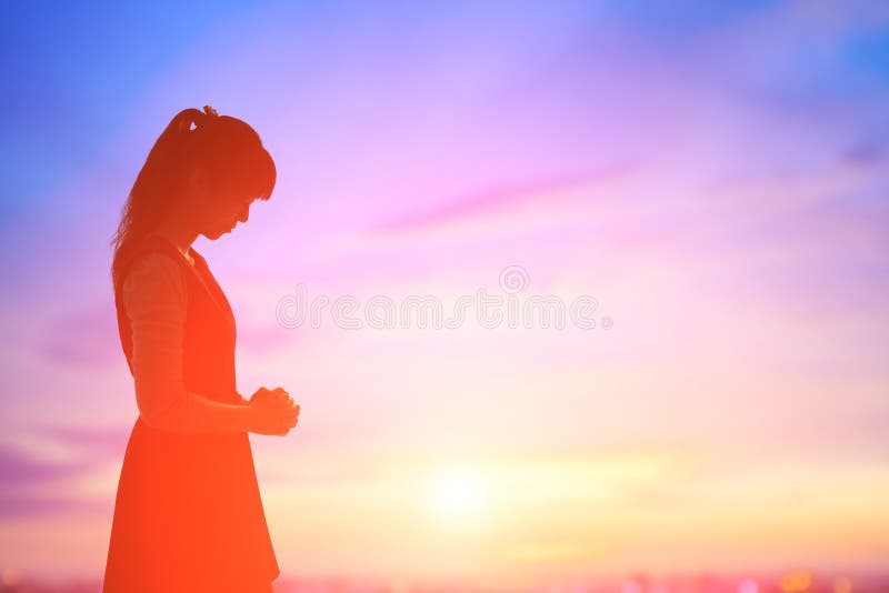 Woman pray pious stock photo. Image of eternal, paradise - 88470210