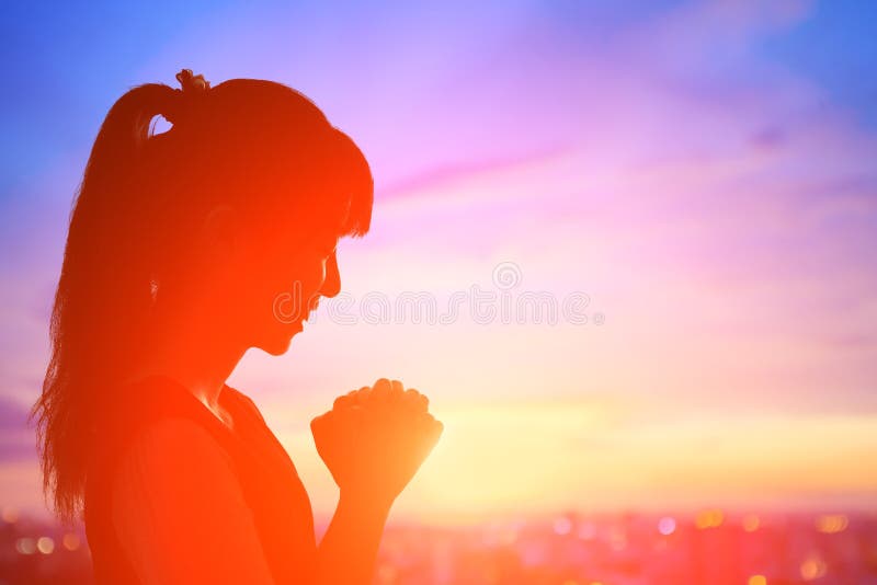 Woman pray pious stock illustration. Illustration of prayer - 88603247