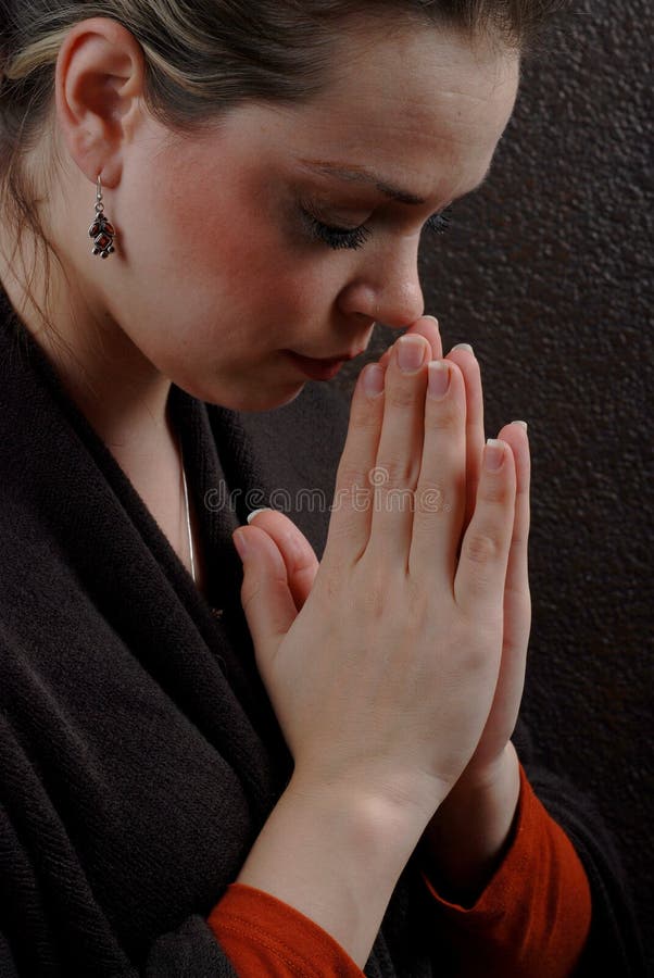 Young Woman Praying Close-up Stock Image - Image of kneeling, lady ...