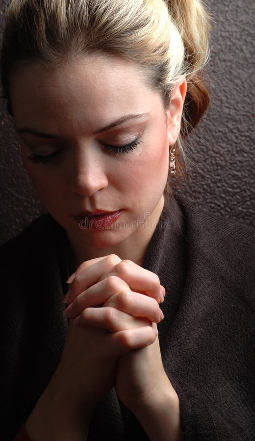 Young Woman Praying Close-up Stock Image - Image of belief, portrait ...