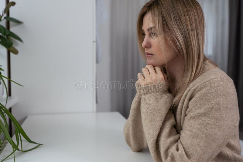 A Woman is Praying, Office, Home Stock Photo - Image of computer, work ...
