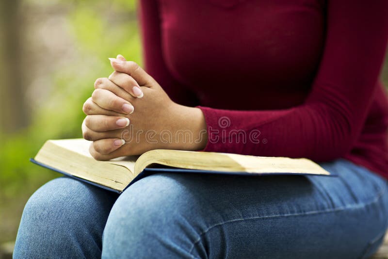 Woman praying outdoors stock photo. Image of believe - 56124558