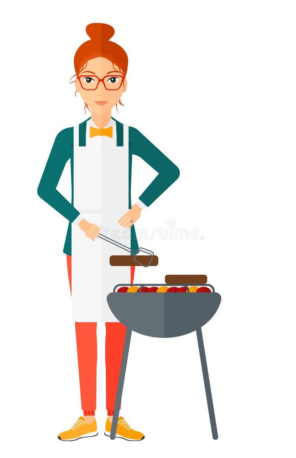 Lady Grilling Stock Illustrations – 79 Lady Grilling Stock ...
