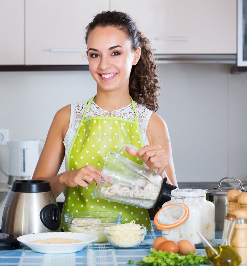Woman Preparing Chicken Pate Stock Photo - Image of american, butter ...