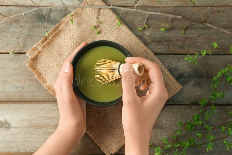 Woman Preparing Matcha Tea, Closeup Stock Photo - Image of maccha ...