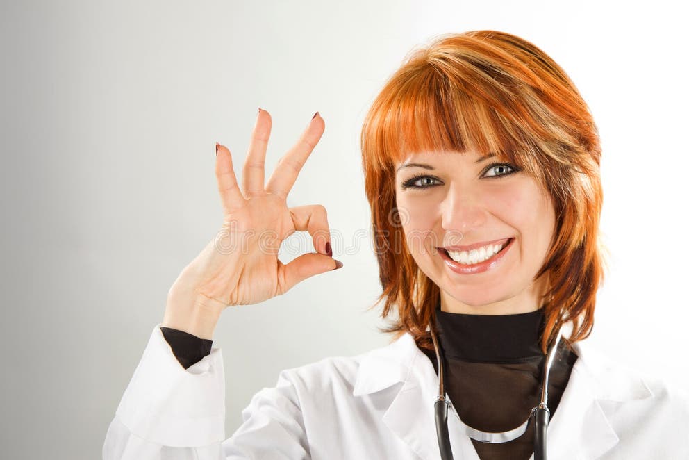 Woman present ok hand stock photo. Image of healthy, clinic - 17724128