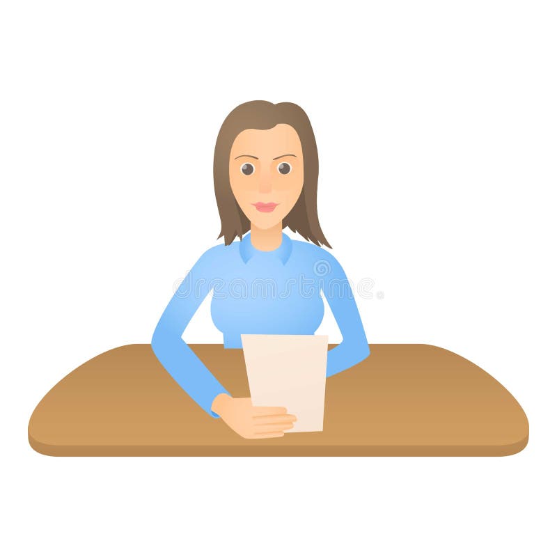 Woman Presenter Icon, Cartoon Style Stock Vector - Illustration of ...