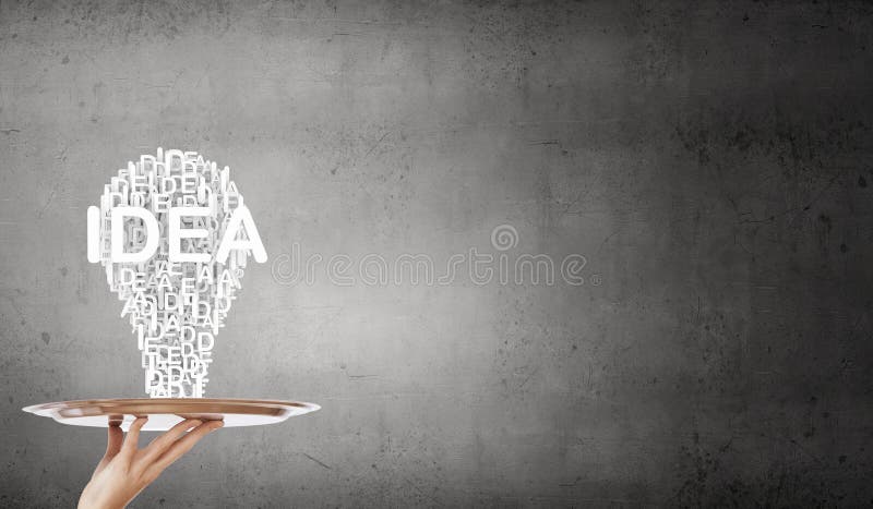 Woman presenting idea stock photo. Image of innovation - 71411278