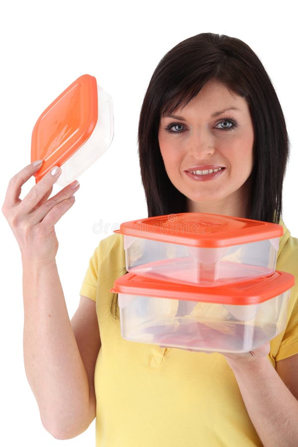 Tupperware woman stock illustration. Illustration of advert - 90461738