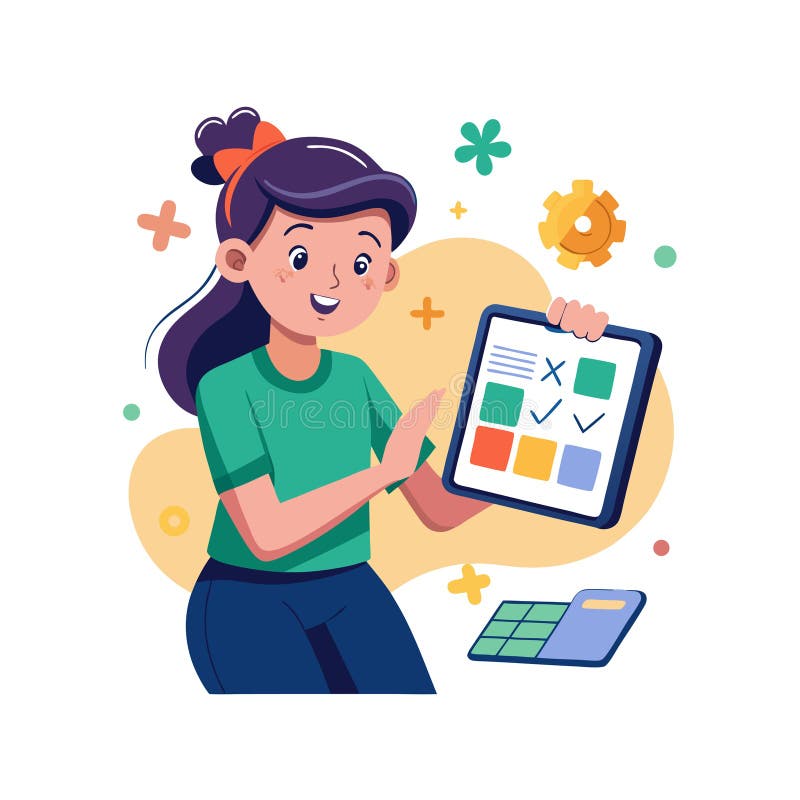 Woman Presenting Project Status on a Tablet with Task Management ...