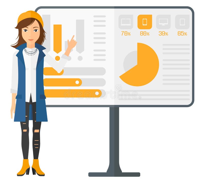 Woman Presenting Charts Stock Illustrations – 370 Woman Presenting ...