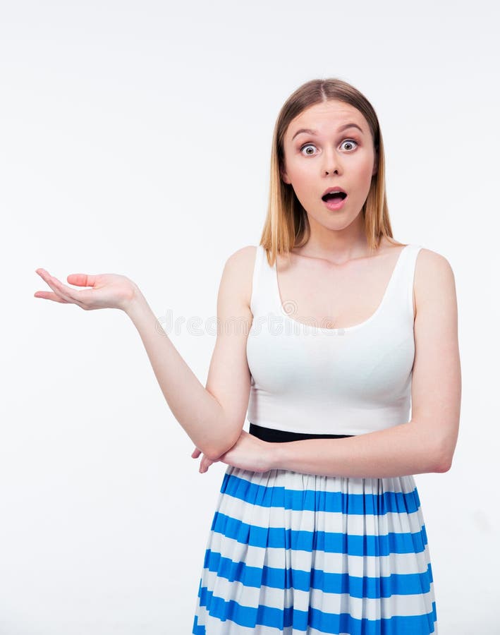 Woman Presenting Something on the Palm Stock Image - Image of open ...