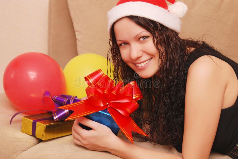 Woman with presents stock photo. Image of beautiful, excited - 12114482