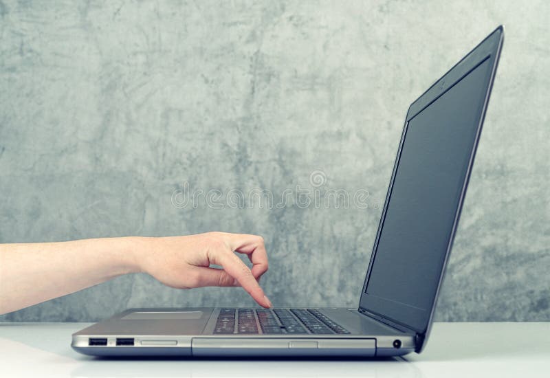 Woman Pressing Keypad on Laptop Computer Stock Image - Image of ... Woman Pressing Keypad on Laptop Computer Stock Image - Image of ...