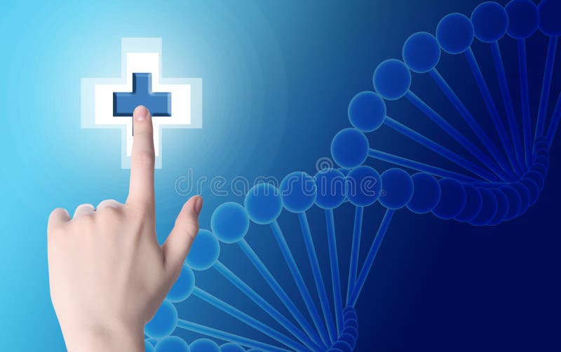 Woman Pressing Virtual First Aid Button on Blue Background, Closeup ...