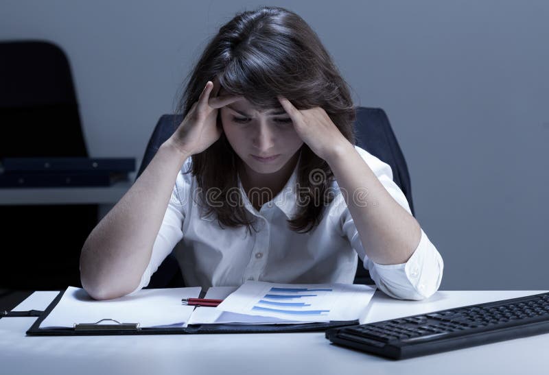 Woman Has Problems in the Office Stock Photo - Image of mobbing ...