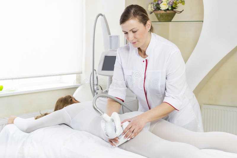 Process at the Clinic Lipomassage Stock Image - Image of blond, hold ...
