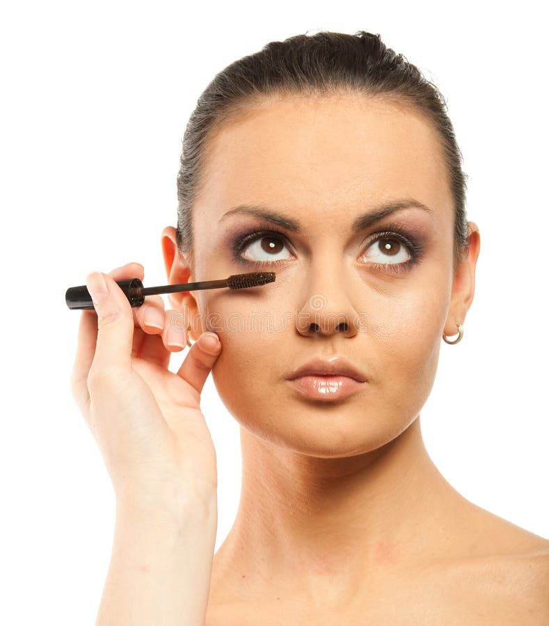 Woman with Professional Makeup Stock Image - Image of white, face: 13519127