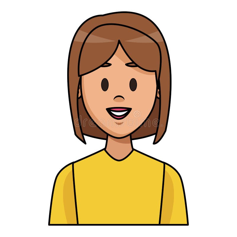 Woman Profile Pop Art Cartoon in Black and White Stock Vector ...