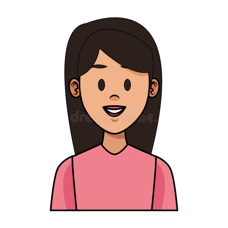 Woman profile cartoon stock vector. Illustration of profile - 135443488