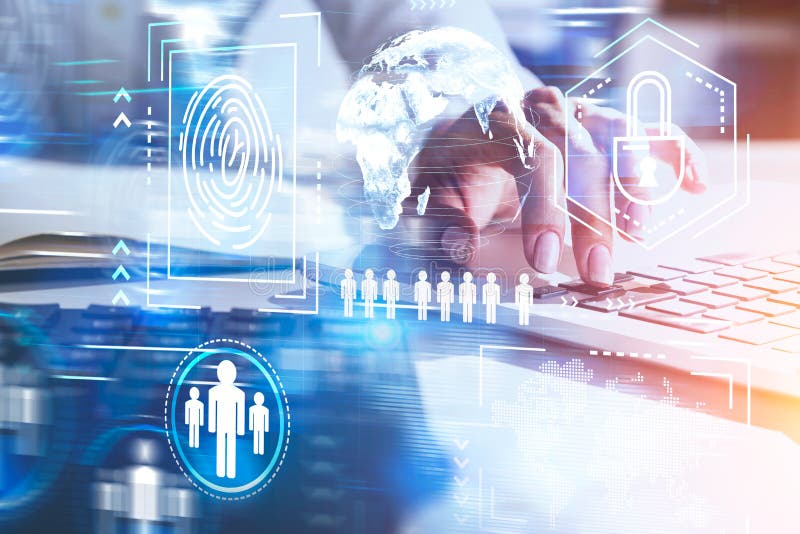 Woman Programmer Using Laptop, Cyber Security Stock Image - Image of ...