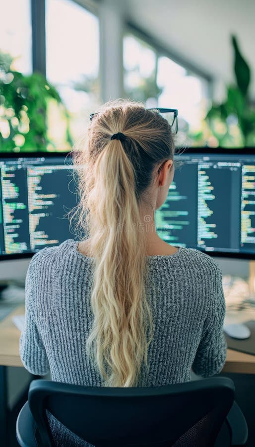 Woman and Two Men Startup Employees Dressed in Business Style Stand with Laptop. Vector Image ...