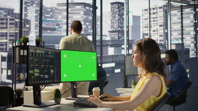 Woman Programming Using Chroma Key Computer Stock Photos - Free & Royalty-Free Stock Photos from ...