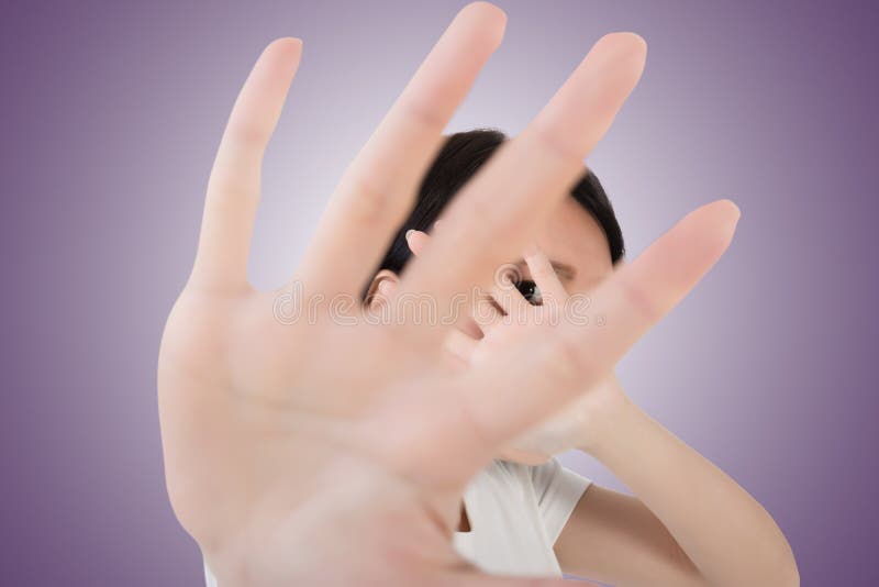 Woman Protect or Hide Her Face Stock Image - Image of chinese, hidden ...