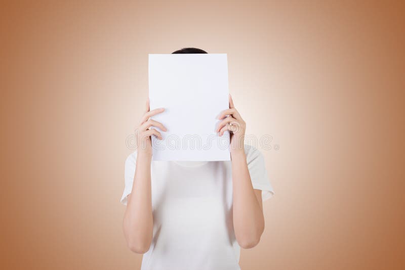 Woman Protect or Hide Her Face Stock Image - Image of portrait, stop ...