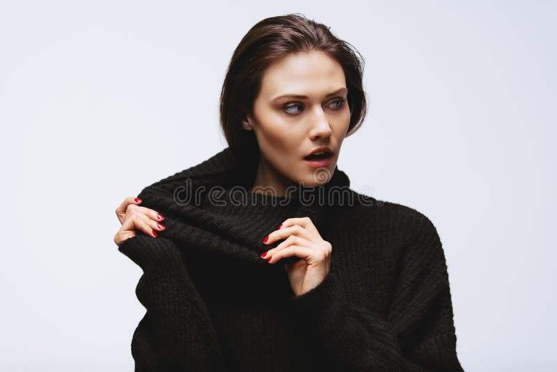 954 Woman Pulling Sweater Stock Photos - Free & Royalty-Free Stock ...