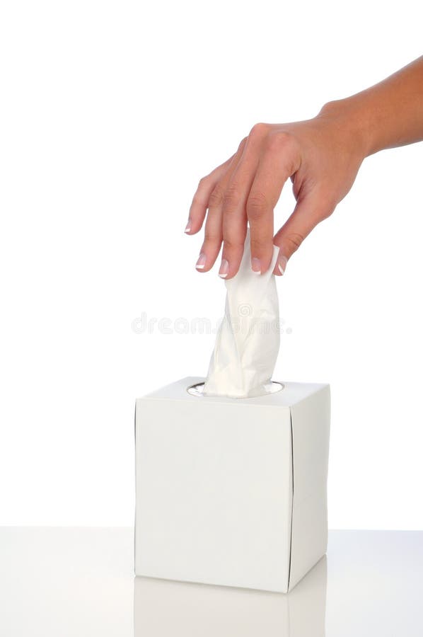 Hand pulling facial tissue stock image. Image of delicate - 4896377