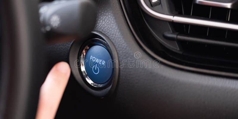 Woman Pushing an Engine Start Button, Ignition Switch Stock Photo ...
