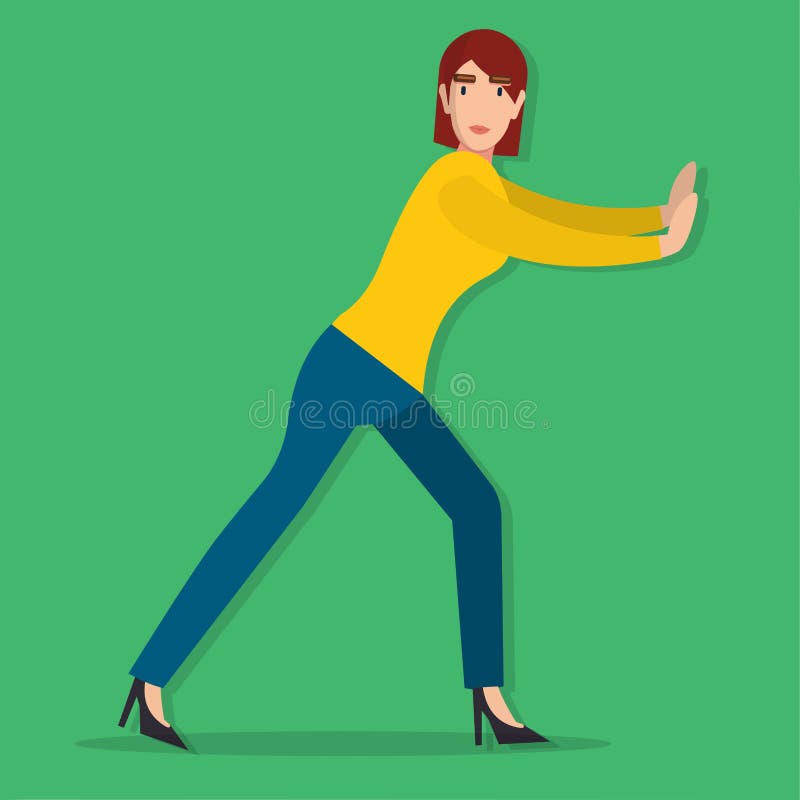 Pushing Pose Stock Illustrations – 338 Pushing Pose Stock Illustrations ...