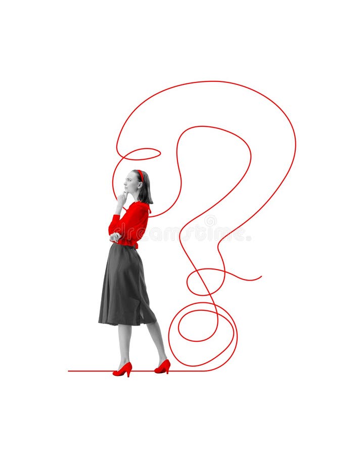 Woman with Question Mark. Strategic Thinking, Decision-making, Problem ...