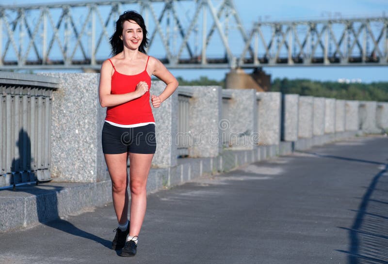 Woman race walking at stock photo. Image of caucasian - 15187448