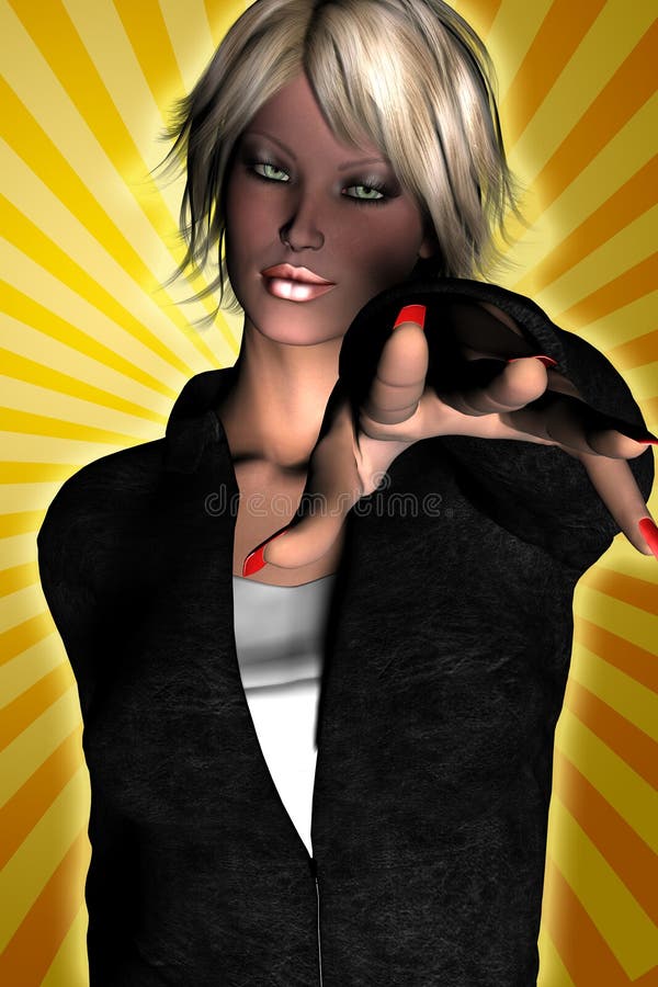 Woman Reaching out stock illustration. Illustration of glow - 6172118