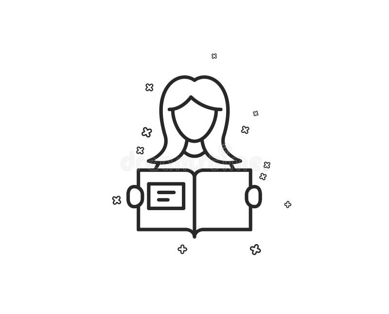 Woman Read a Book Line Icon. Education Symbol. Vector Stock Vector ...