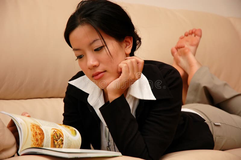 Woman reading stock image. Image of reading, woman, relax - 734319