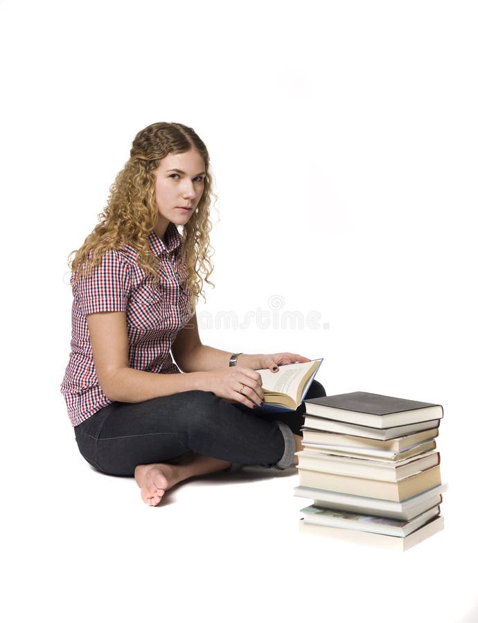 Woman reading stock photo. Image of person, serious, read - 9098238
