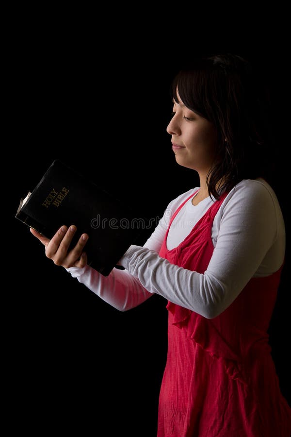 Woman Reading the Bible stock image. Image of woman, word - 22232599